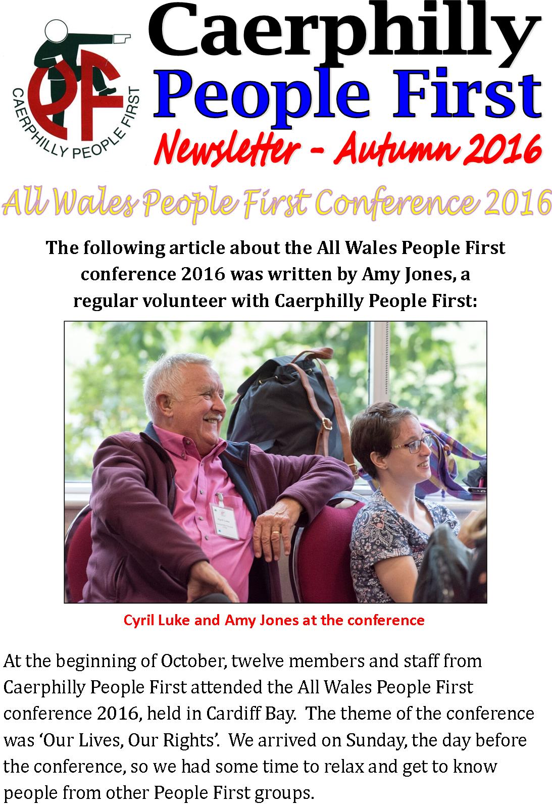 Autumn 2016 Newsletter - Caerphilly People FirstCaerphilly People First